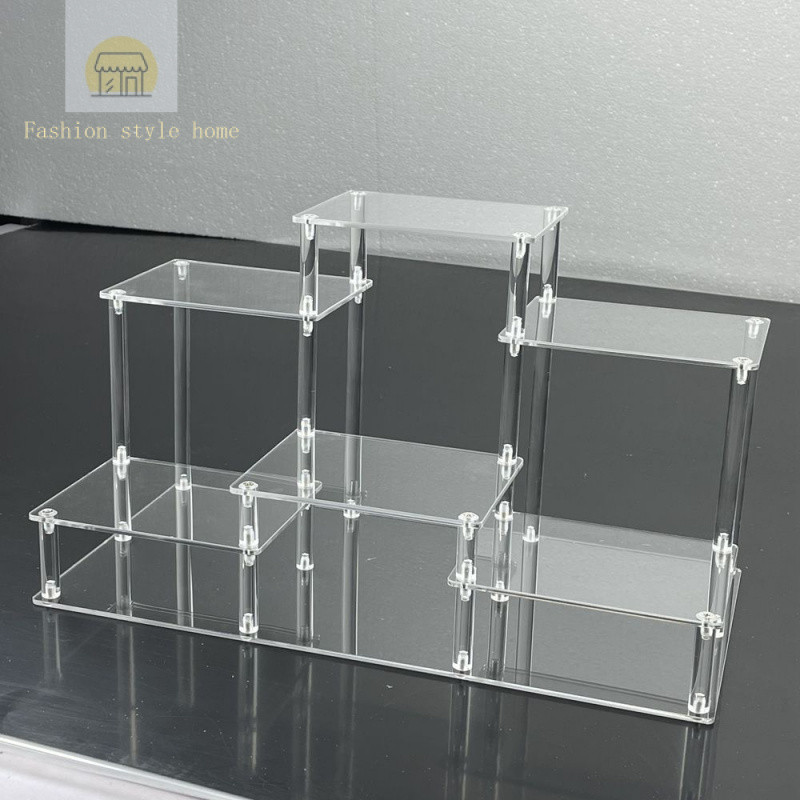 Acrylic Transparent Small Antique Shelf Ladder Shelf Multi-Layer Display Stand Perfume Cosmetics ...
