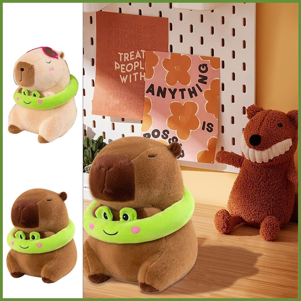 Capybara Stuffed Animal Cute Capybara with Frog Swimming Rings Cute ...