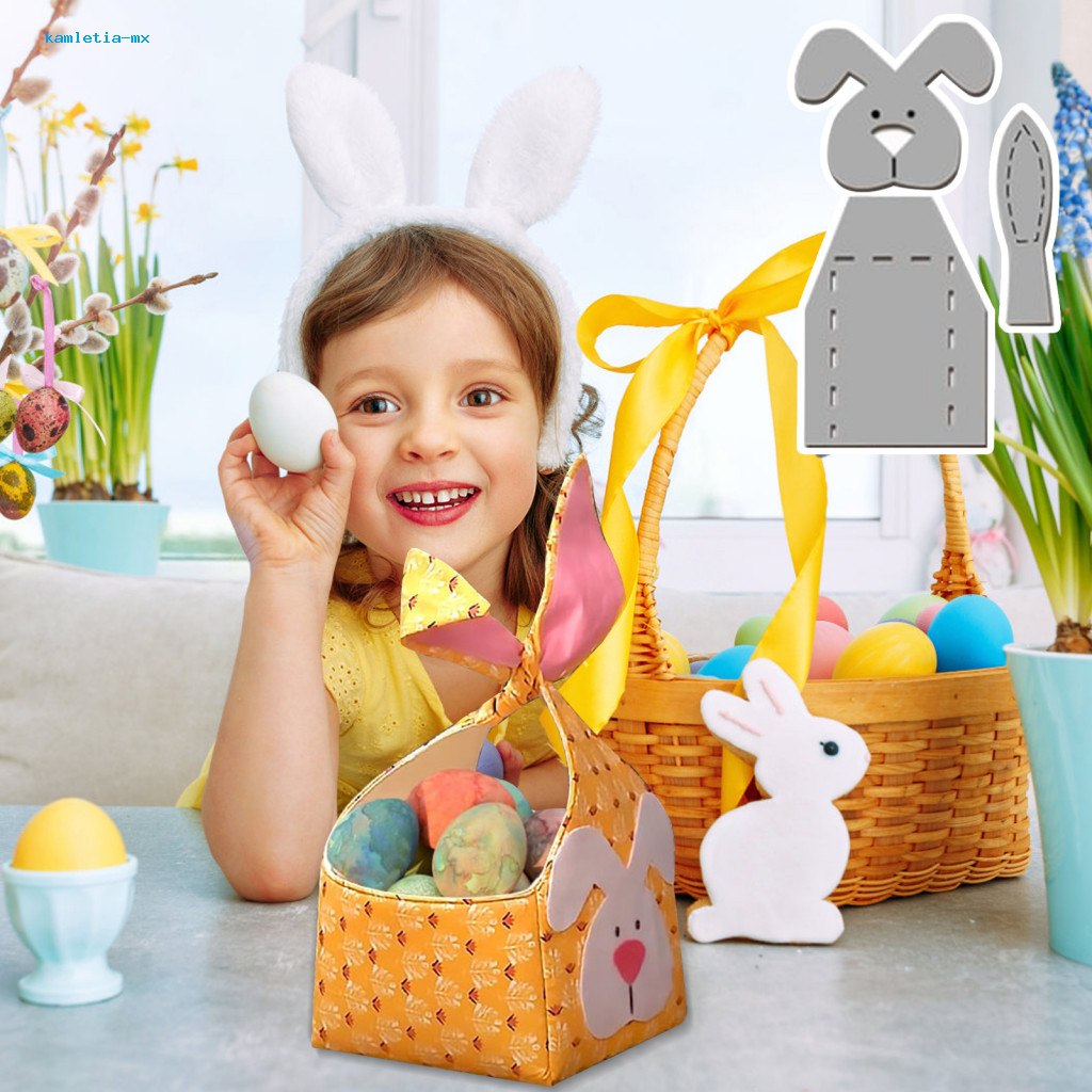 KA* Easter Craft Template Bunny-shaped Easter Basket Diy Easter Bunny ...