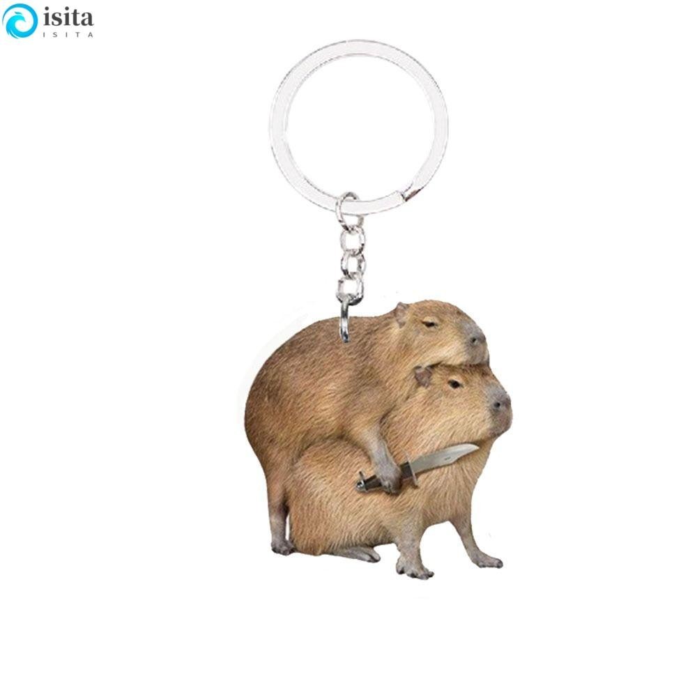 ISITA Capybara Keychain, Cartoon Capybara Acrylic Animal Capybaras ...