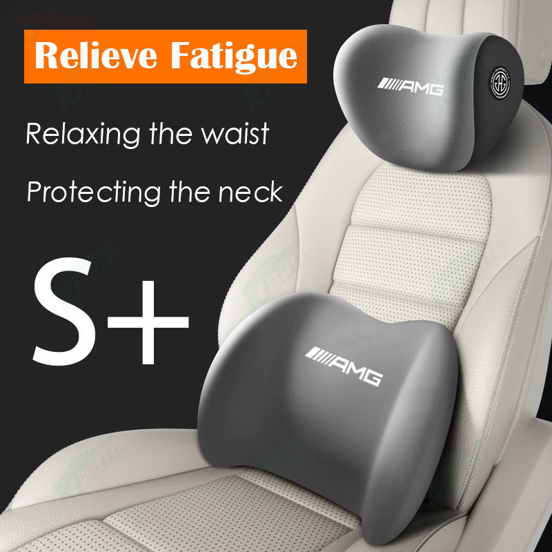 【Headrest & Lumbar Pillow】 Mercedes Benz Amg Relieve Fatigue - Protect ...