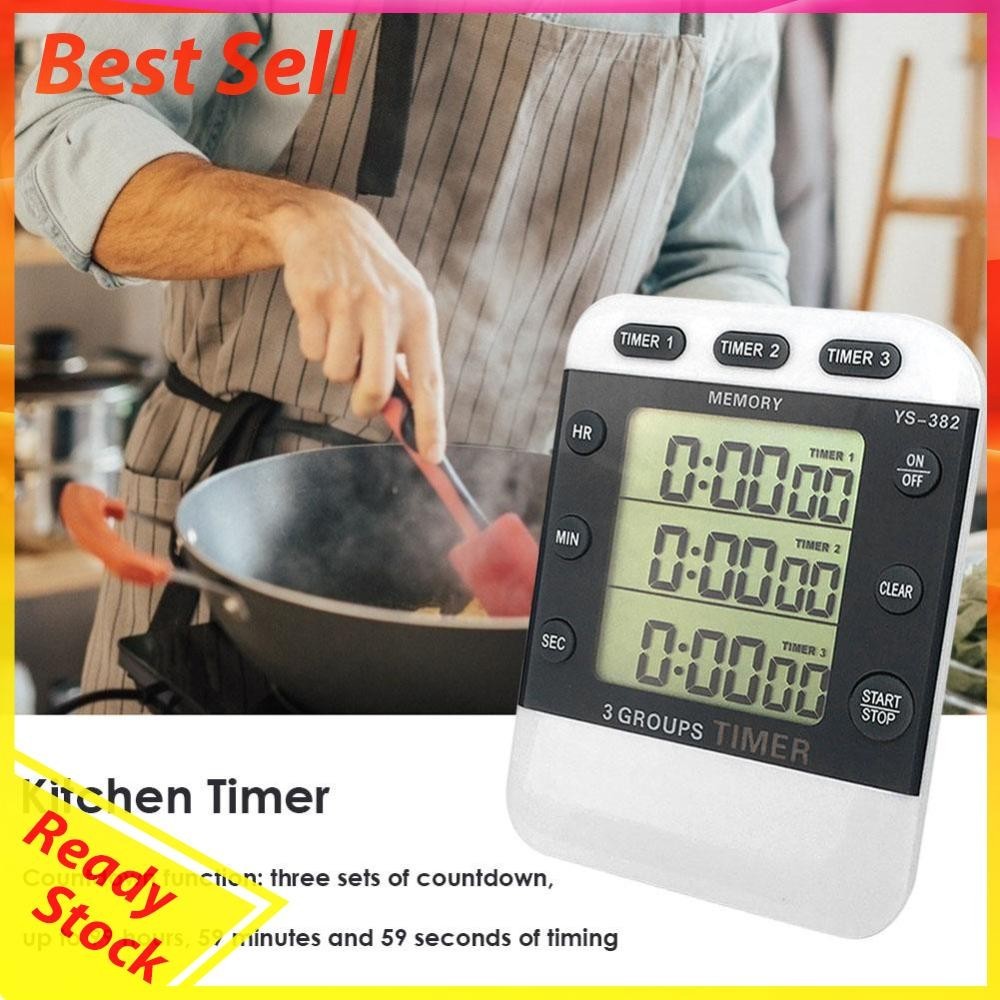 Square 3-way Kitchen Timer Countdown Cooking Alarm Temporizador Home ...