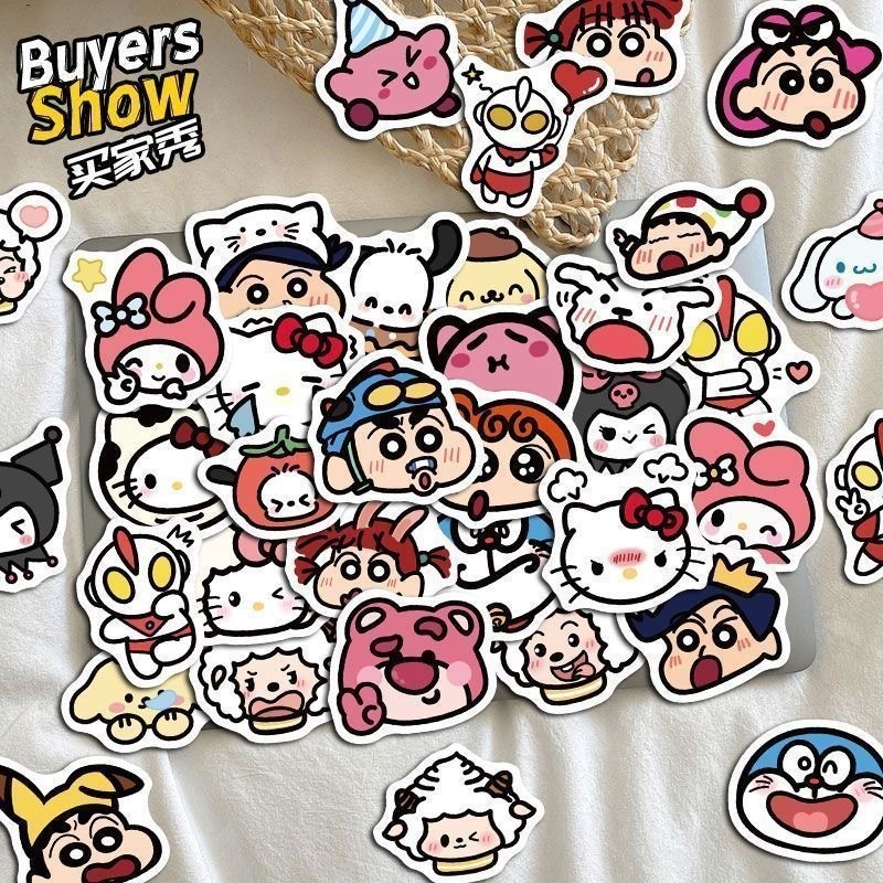 100Pcs/set Cartoon Stickers Crayon Shin-chan Sanrio Anime DIY Mobile ...