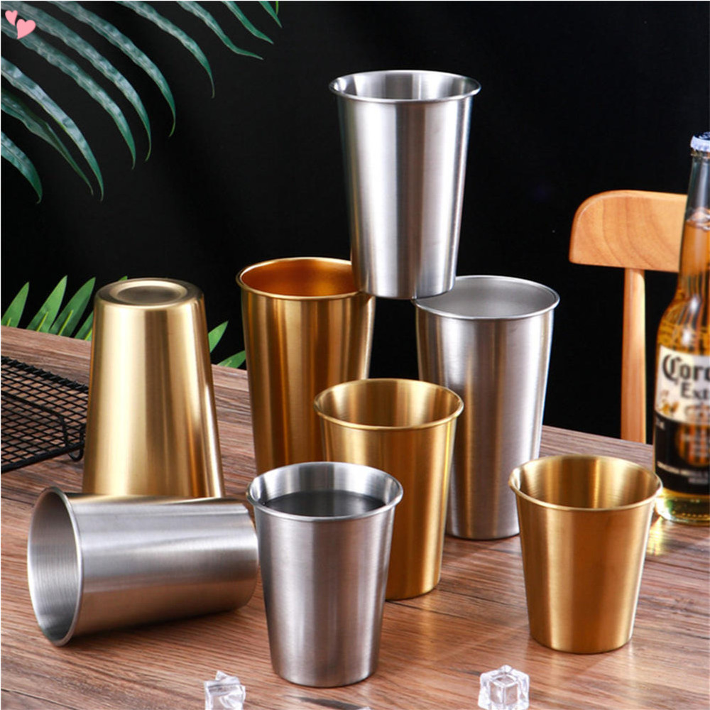 Premium Stainless Steel Cups 260-600ML Pint Cup Tumbler- Premium Metal ...