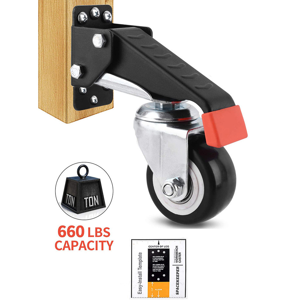 Heavy Object Moving Tool Workbench Casters 660 Lb Capacity Durable 360 ...