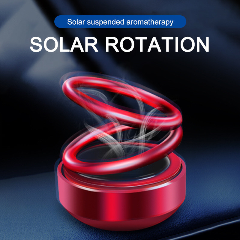 Car Solar Aromatherapy Air Freshener Double Ring Rotary Dashboard ...
