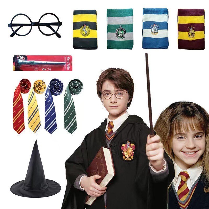 Cosplay Costume Halloween Harry Potter School Cloak Cape Set Gryffindor ...