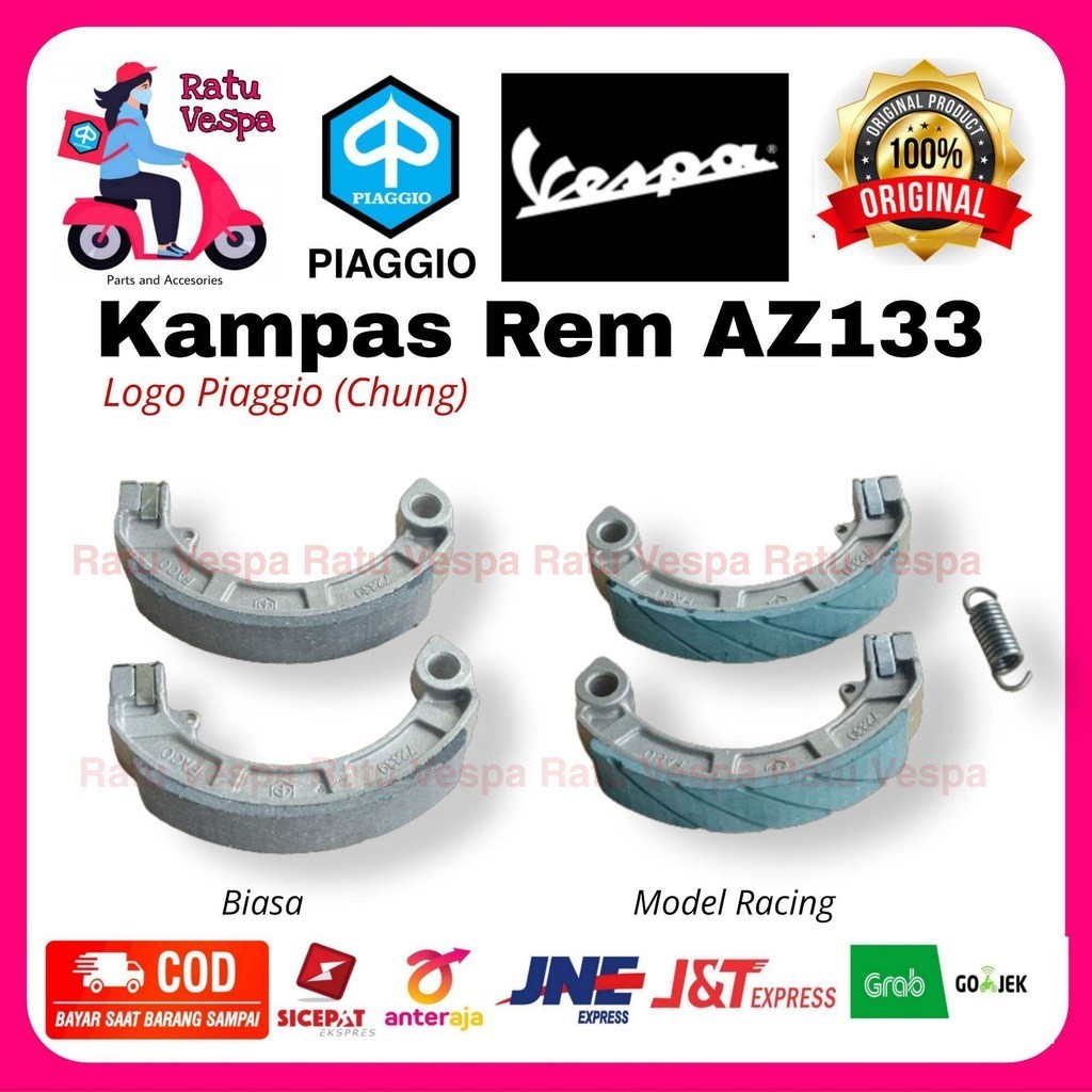 Chung AZ133 VESPA PX Spartan Exclusive Excel logo brake pads | Shopee ...