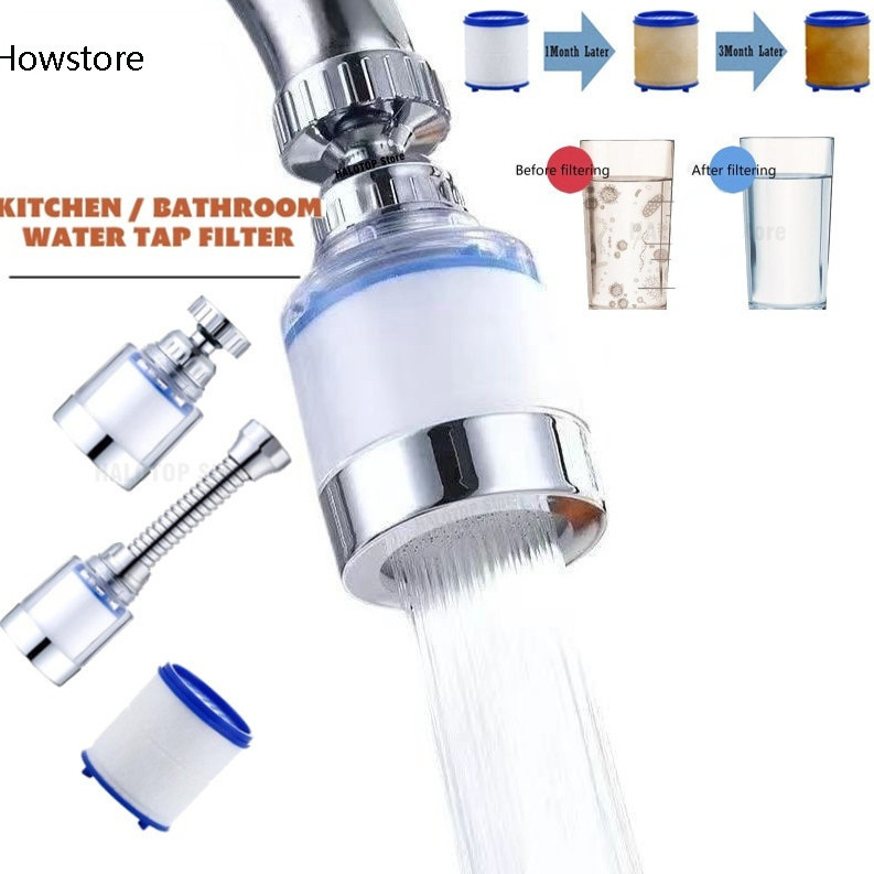 Faucet Splash Filter Kitchen Rotatable Tap Bubbler Extender Adapter ...