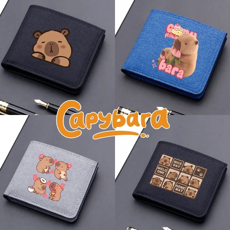 Capybara Wallet Cute Print Pattern Built in Zipper Wallet Lightweight ...