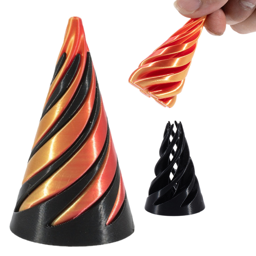 【Zaylily】3D Printed Spiral Cone Toys Impossible Pyramid Passthrough ...