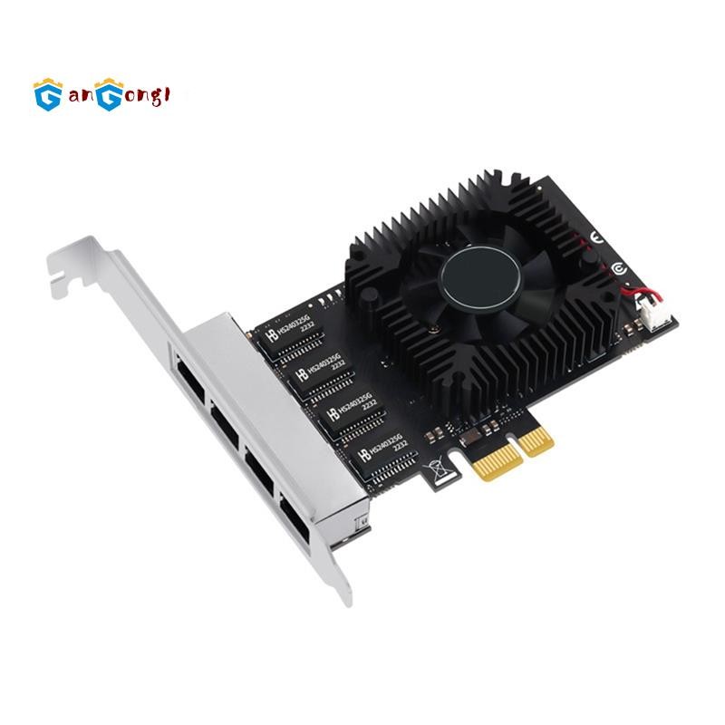 1 PCS 4 Port PCIE POE Network Card Black 10/100/1000/2500Mbps Gigabit ...
