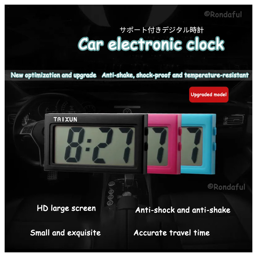 Small Digital Clock Large Screen Stick on Clock for Car Dashboard Self ...
