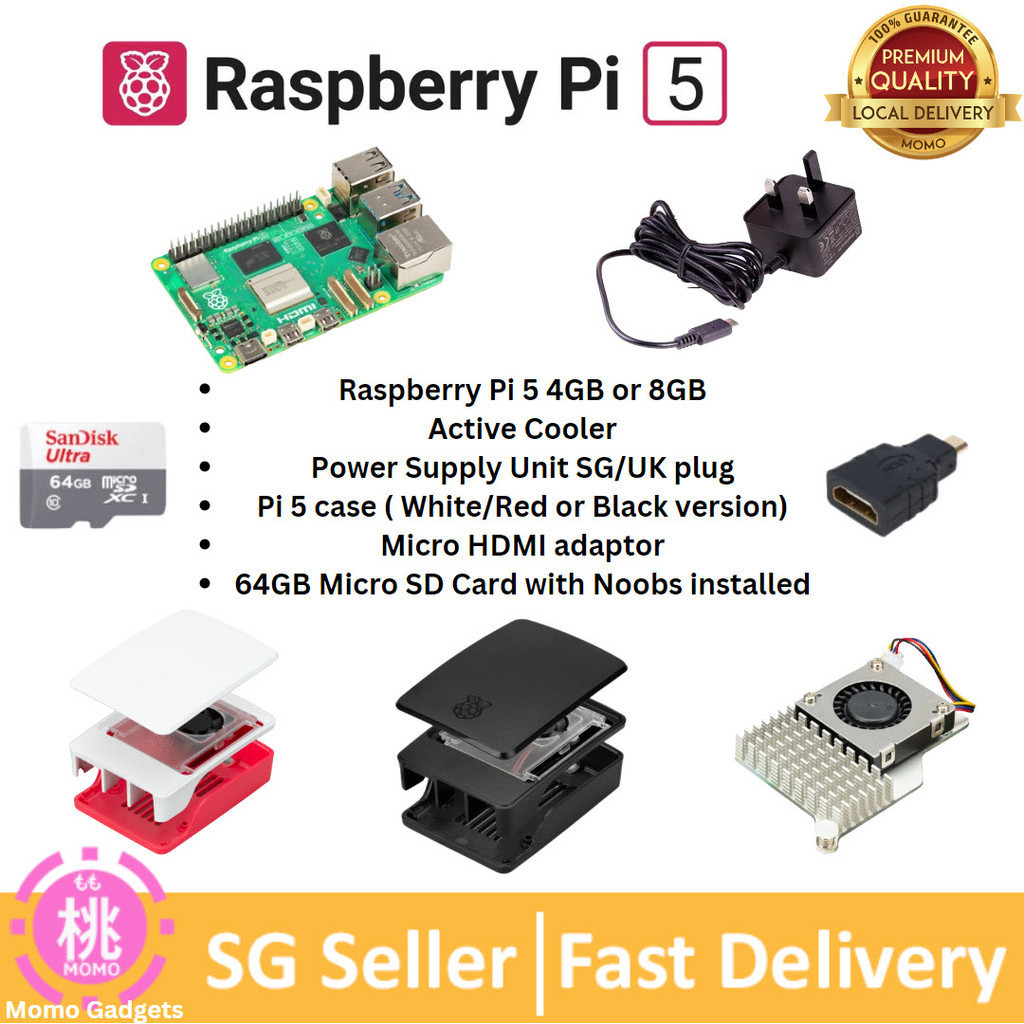 Raspberry Pi 5 Bundle: Includes Pi 5 motherboards, Power Supply, SD ...