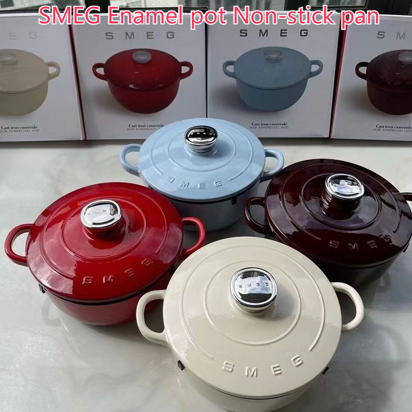 Smeg Multifunction Enamel Pot New Style Soup Pot 24cm Large Capacity ...
