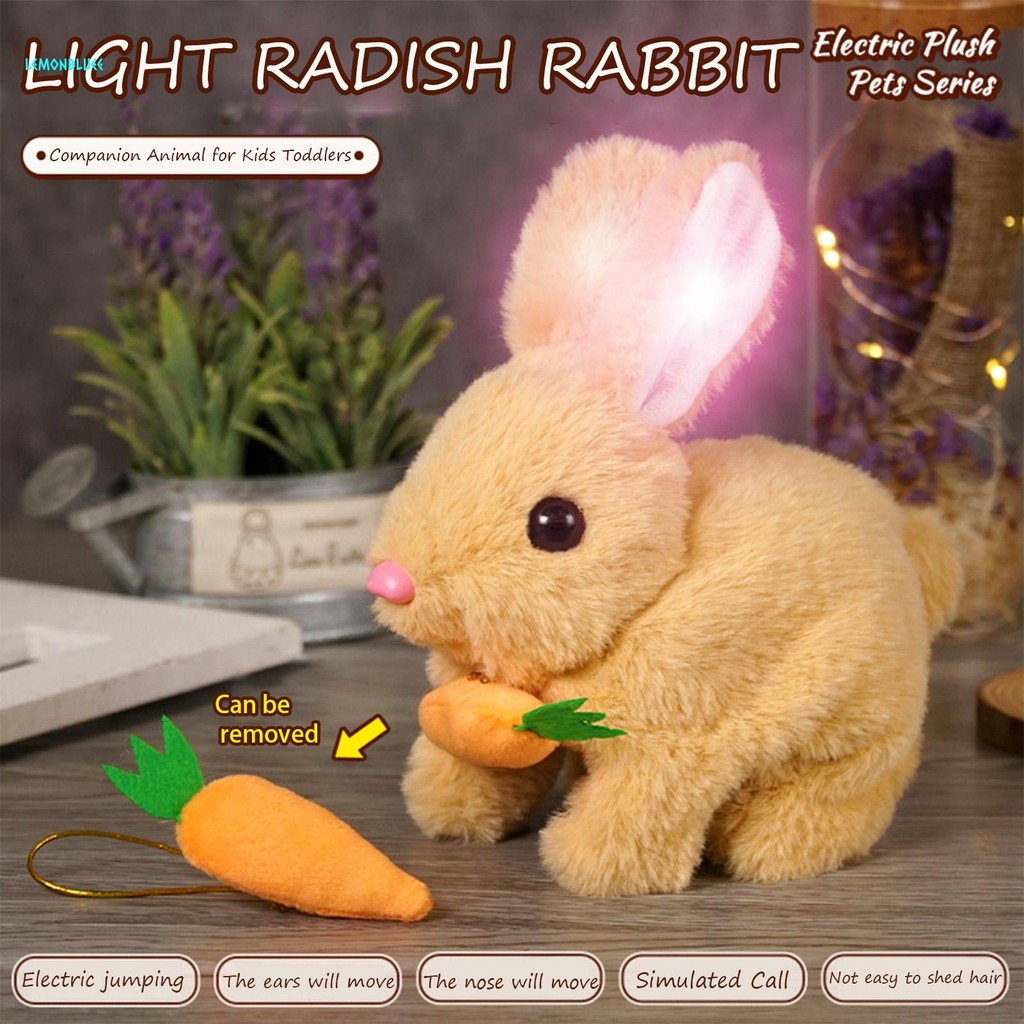 Interactive Electronic Pet Realistic Plush Bunny Toy Plush Robot Bunny ...