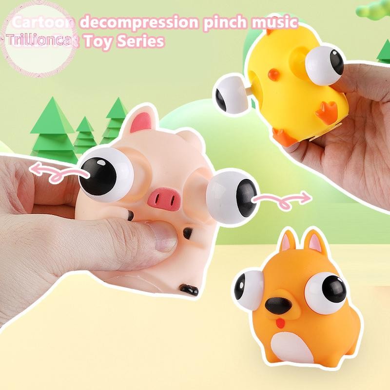 Trillionca Elastic Pop Eye Frog Squeeze Sensory Toys Cartoon Slow ...