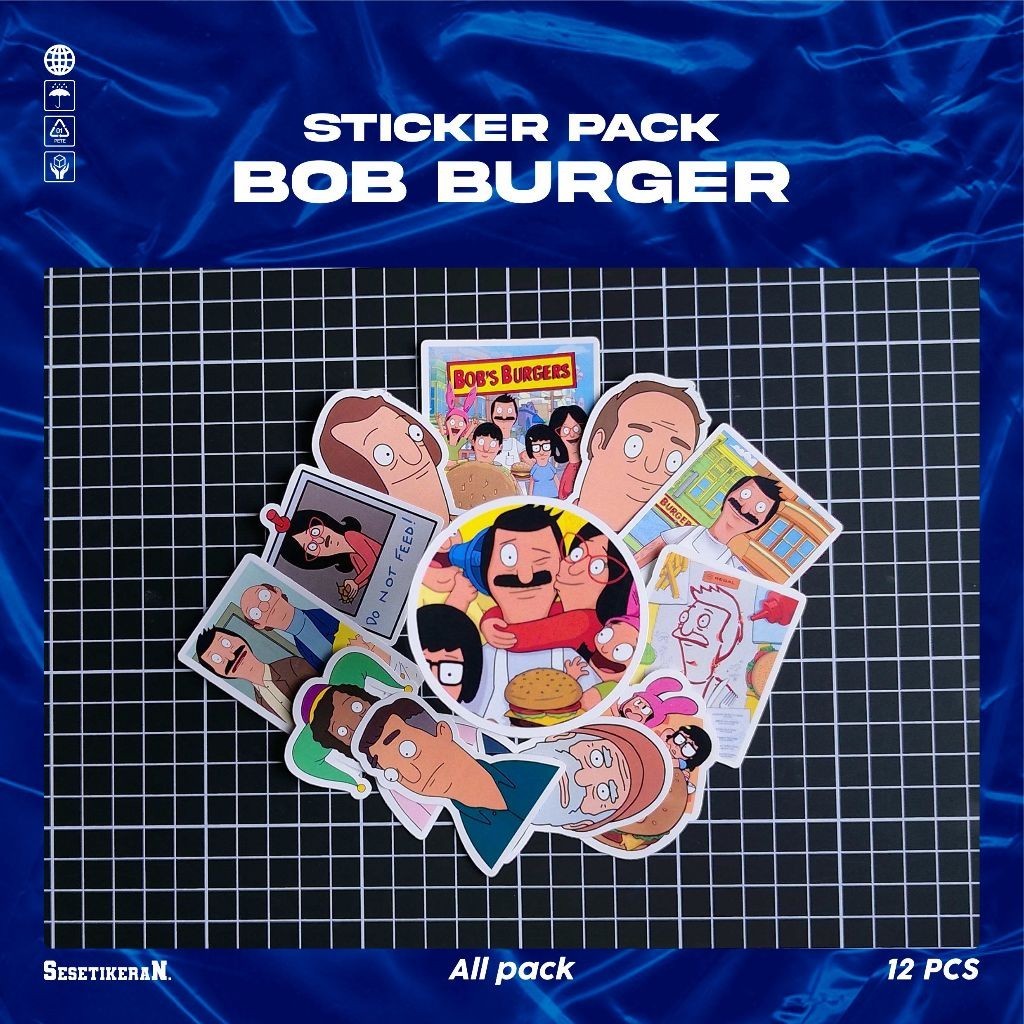 COD COD COD COD Cute Colorful Bob Burgers Pack Stickers for Suitcases ...