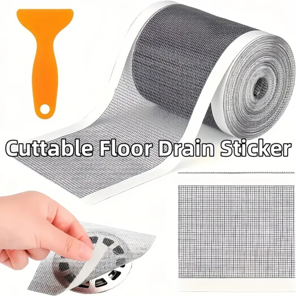 5M/Roll Disposable Floor Drain Sticker Shower Drain Hair Catcher, Self ...