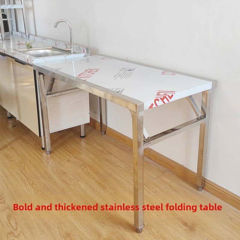 Extra Thick Stainless Steel Folding Table Portable Street Stall Square ...