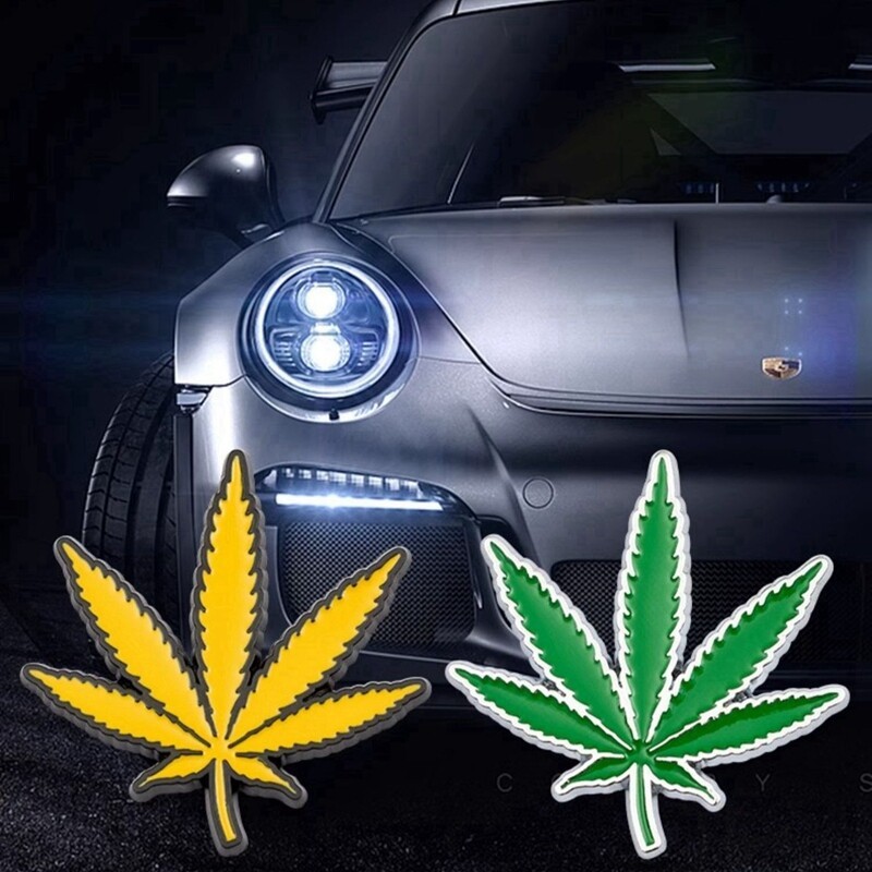Maple leaf emblem Car decorative sticker 3D metal maple leaves logo ...