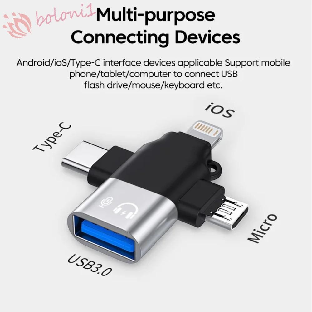 [READY STOCK] 3 in 1 Otg Adapter, Micro USB 3 in 1 OTG Converter, Three ...