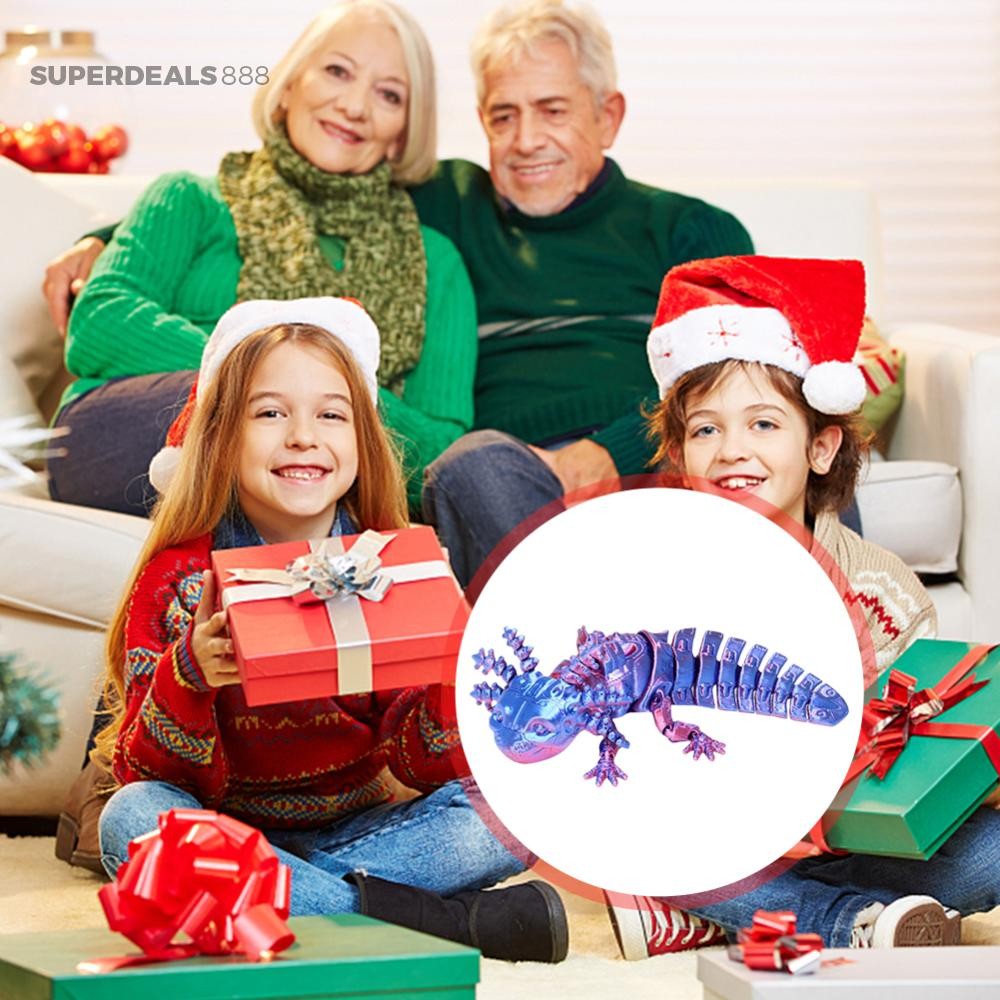 Articulated Mechanical Axolotl Figurine Articulated Axolotl 3D Printed ...