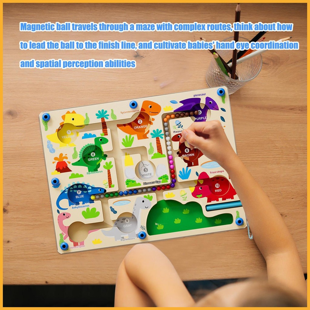Dinosaur Magnetic Maze Board Dinosaur Magnetic Maze Puzzle Game Number ...