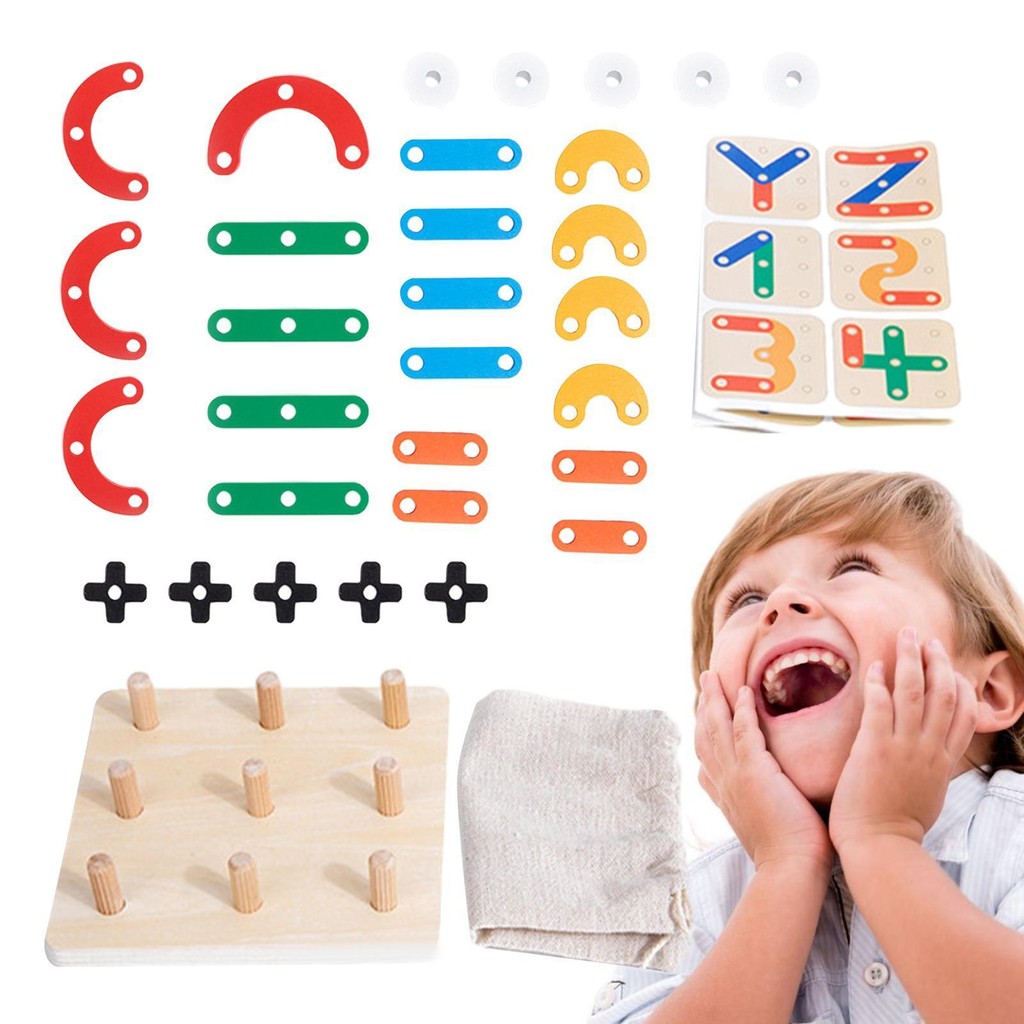 Tic-Tac-Toe Board Children's Geometric Assembly Puzzle Family Tic-Tac ...