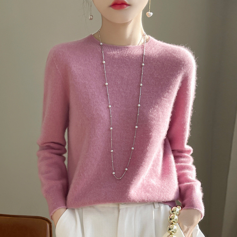 Womens Soft Cute Crew Neck Long Sleeve Sweater Casual Elegant Fall ...