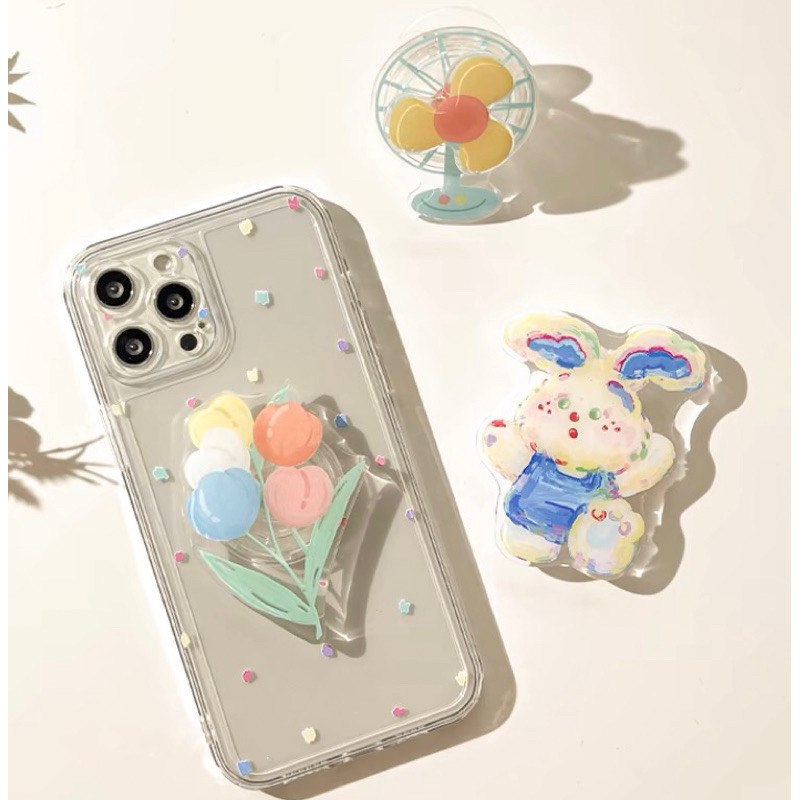 Acrylic FLOWER SERIES POPSOCKET / TULIP RABBIT FLOWER POP SOCKET ...