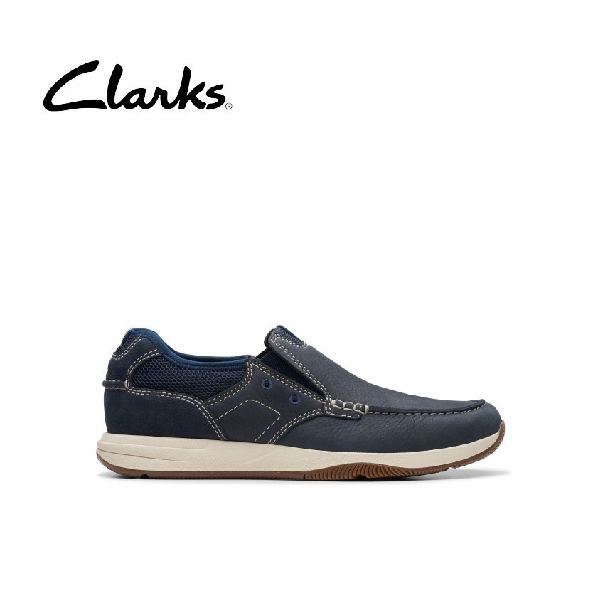 Clarks Mens Casual Sailview Step Navy Nubuck | Shopee Singapore