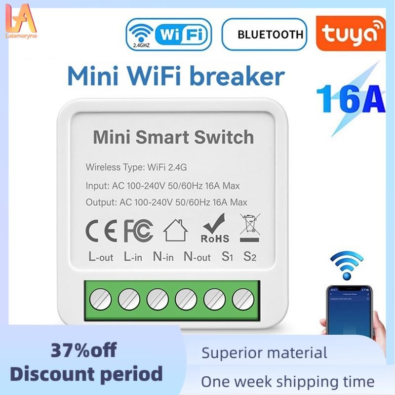 Mini Smart Switch 16A WiFi Relay Module Smart Switch Wireless Light ...