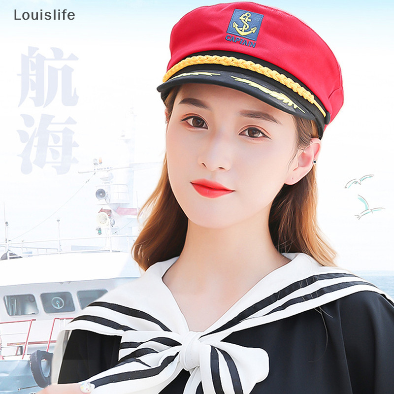Louislife Adult Yacht Military Hats Boat Skipper Ship Sailor Captain Costume Hat LSE | Shopee ...