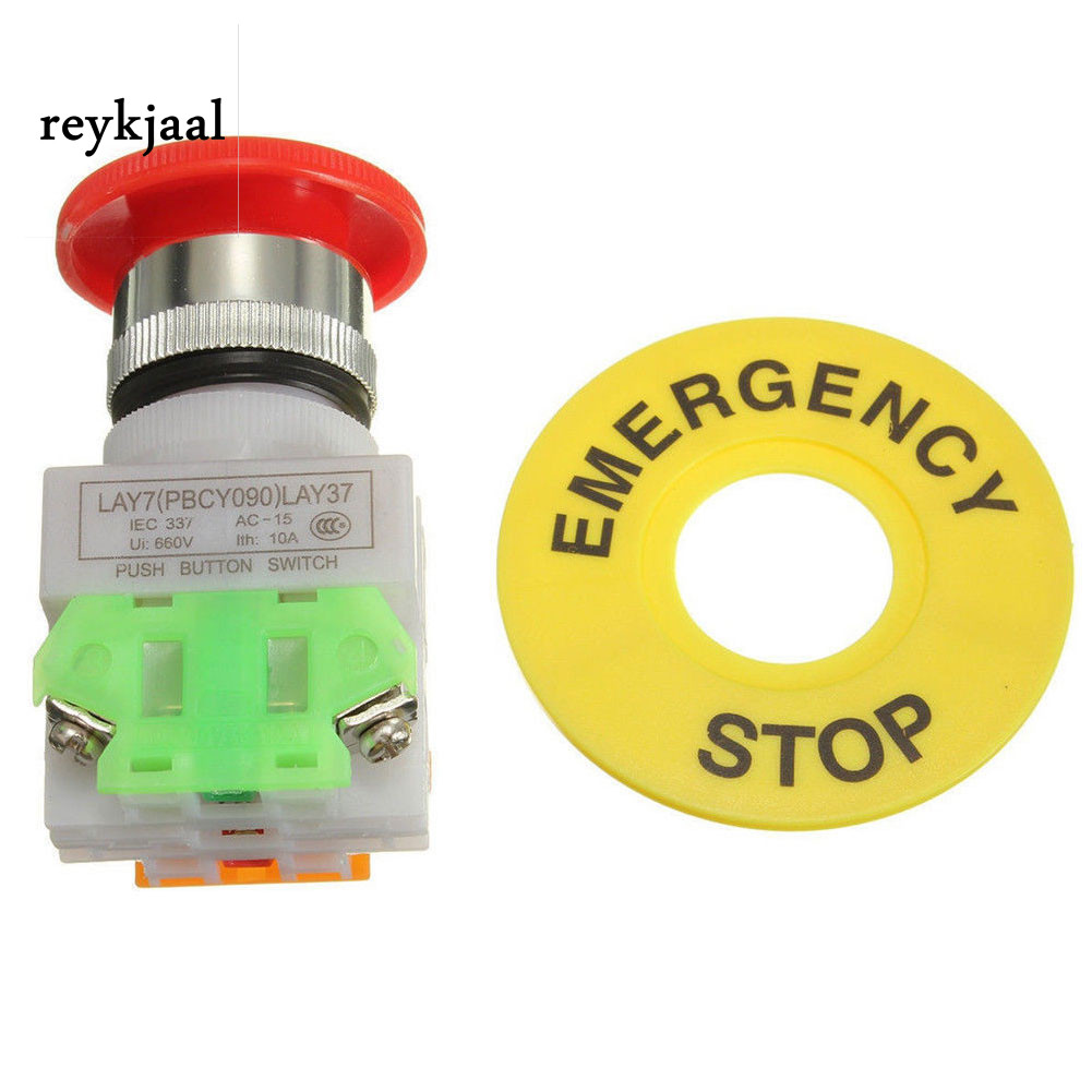 Self Lock E-stop Switch with Warning Cap Equipment Emergency Stop Push ...