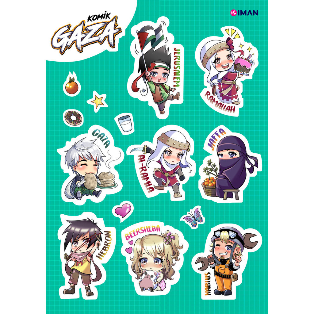 Gaza Comic Sticker Terhad Edition (Teal) | Shopee Singapore