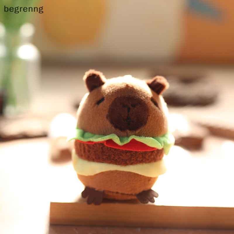 beg Kawaii Plushie Cute Capybara Hamburger Keychain Plush Simulation ...