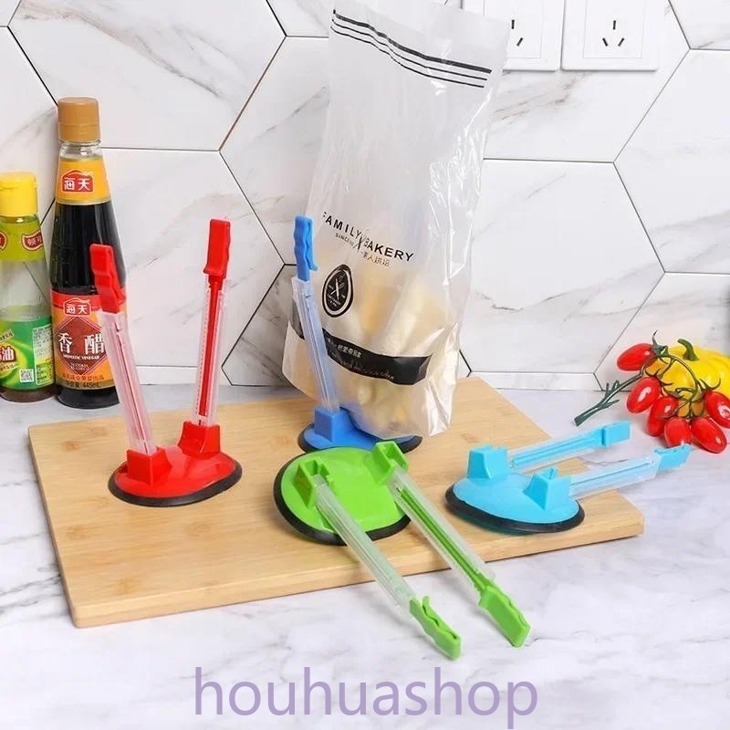 Adjustable Non Slip Ziplock Storage Bag Holder Bag Clip Hands-Free ...