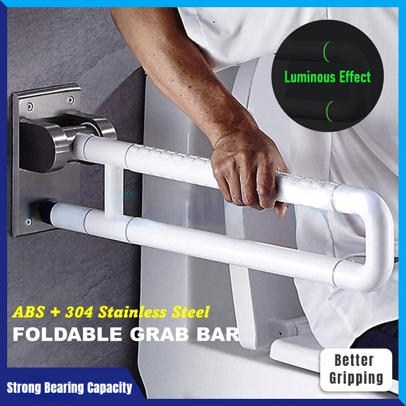 Stainless Steel Bathroom Safety Folding Grab Bar Toilet Safety Handle ...