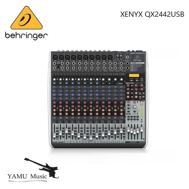 Behringer XENYX QX2442USB Premium 24-Input 4/2-Bus Mixer with XENYX Mic ...