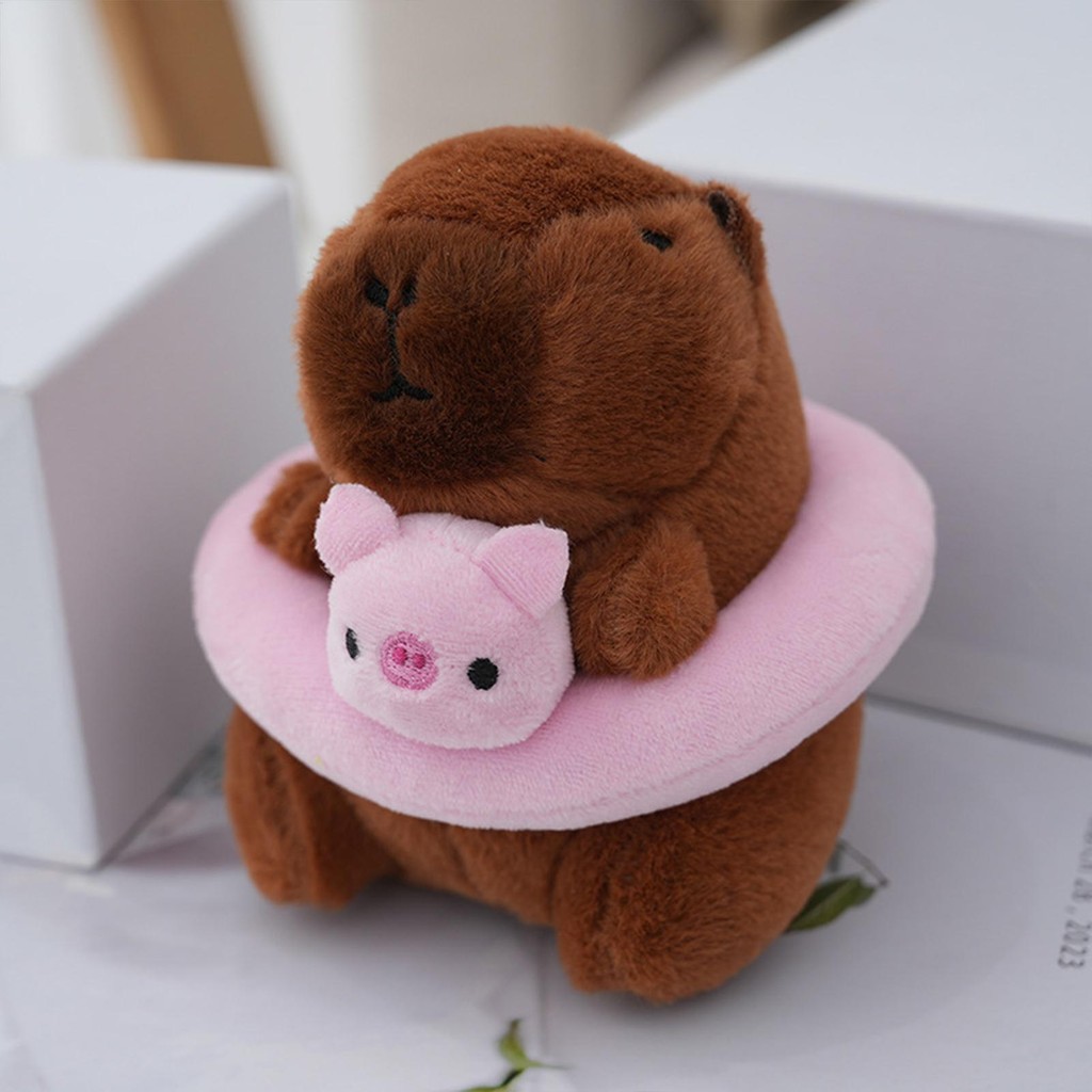 Capybara Keyring 12cm Funny Swimming Capybara Plush Toy Realistic ...