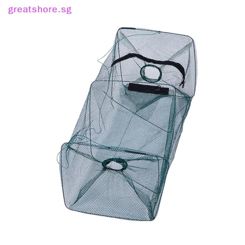greatshore Fish Trap Net Fishing Gear Crab Prawn Shrimp Crayfish Lobster Crawdad Foldable SG ...