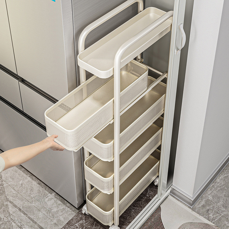 Kitchen Gap Storage Cabinet Floor Multi-Layer Refrigerator Side Pull ...