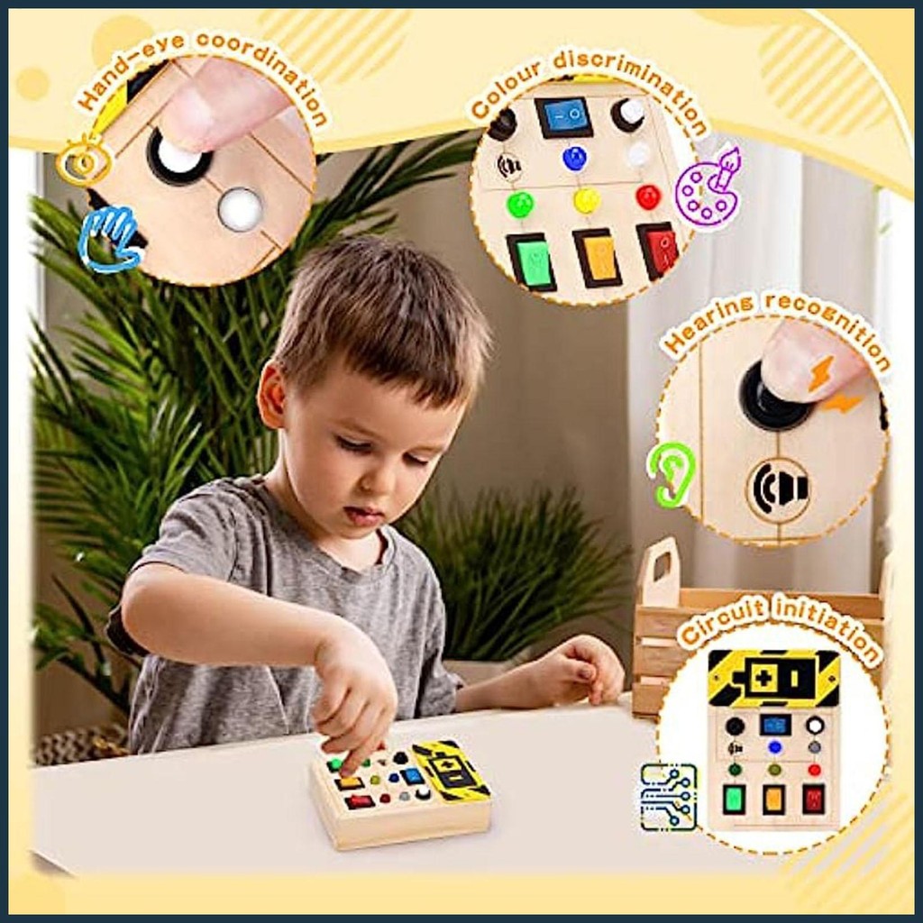 Child Activity Board Sensory Colorful Light Up Busy Learning Boards Age ...