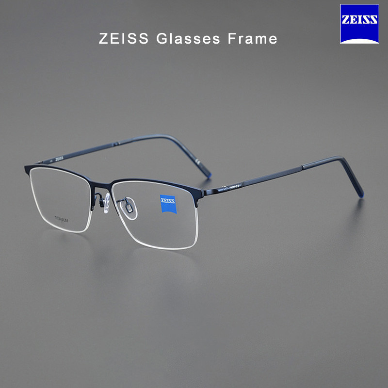 Trendy Half Rim Eyeglasses Pure Titanium Frame Stylish Comfortable Semi ...