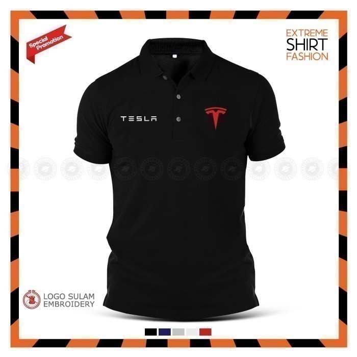 fashion 2025 Polo T Shirt Tesla Motors Car Model S X Y Hybrid Sulam ...