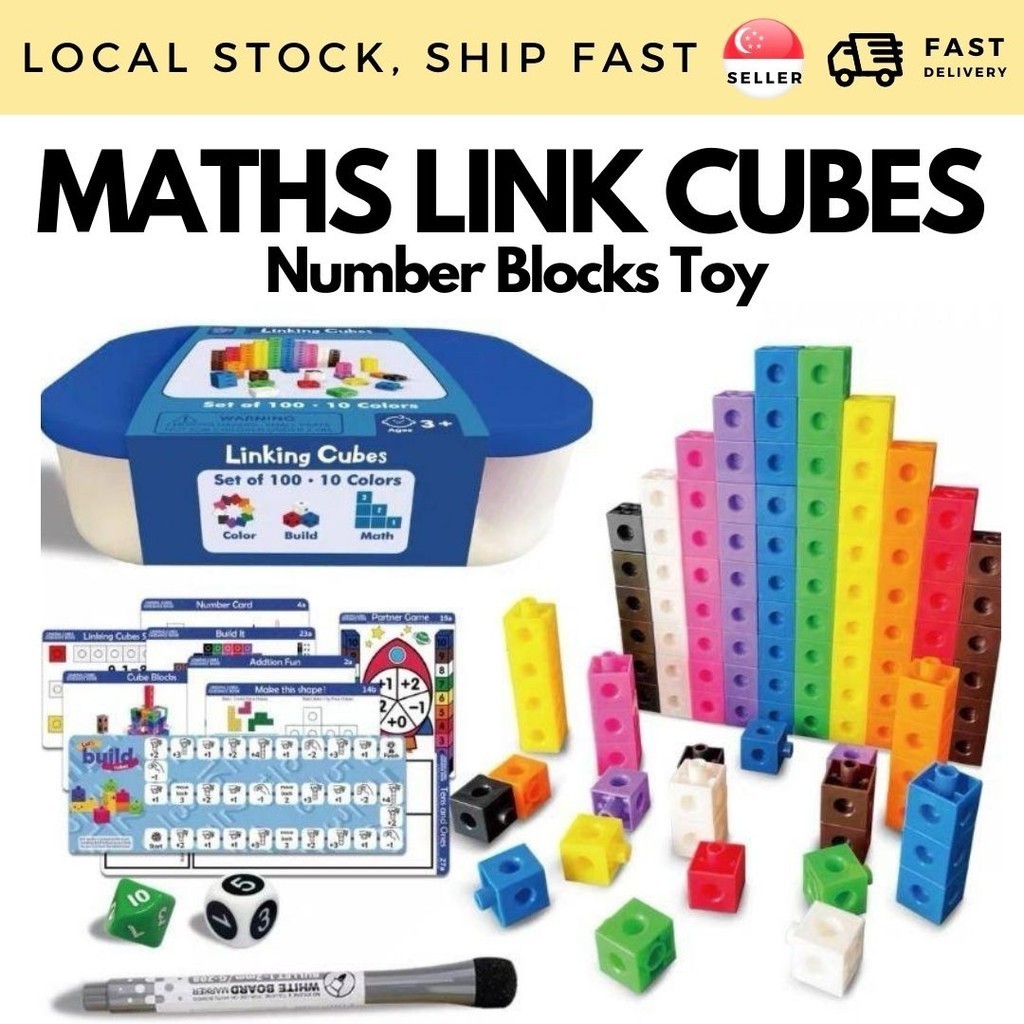 🇸🇬 Local Stock 🇸🇬 Kids Maths Link Cube Number Blocks Mathematics ...