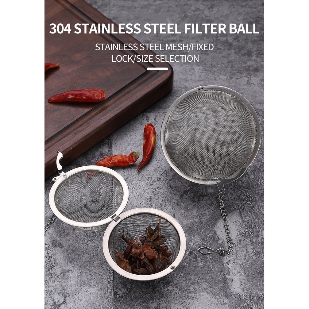 SG Stock 304 Stainless Steel Seasoning Ball Soup Bag Filter Ball Mesh ...