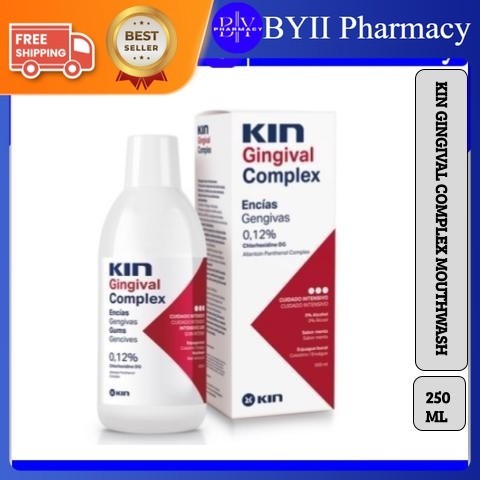KIN Gingival Complex Mouthwash 250mL (Exp: 04/2027) Chlorhexidine 0.12% ...