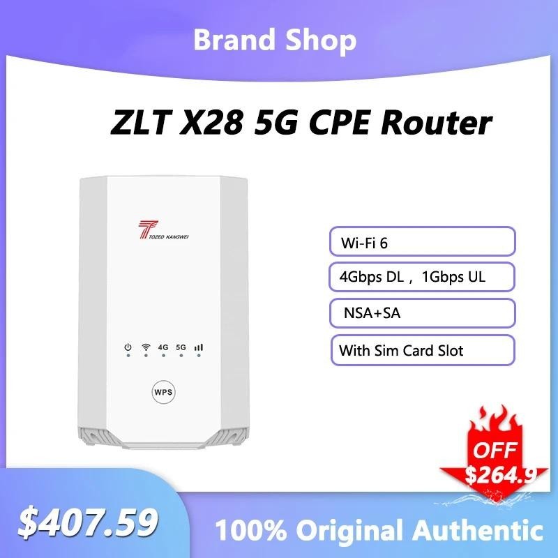Original ZLT X28 5G CPE Router Dual-Band Gigabit WIFI 6 DL 4Gbps UL ...